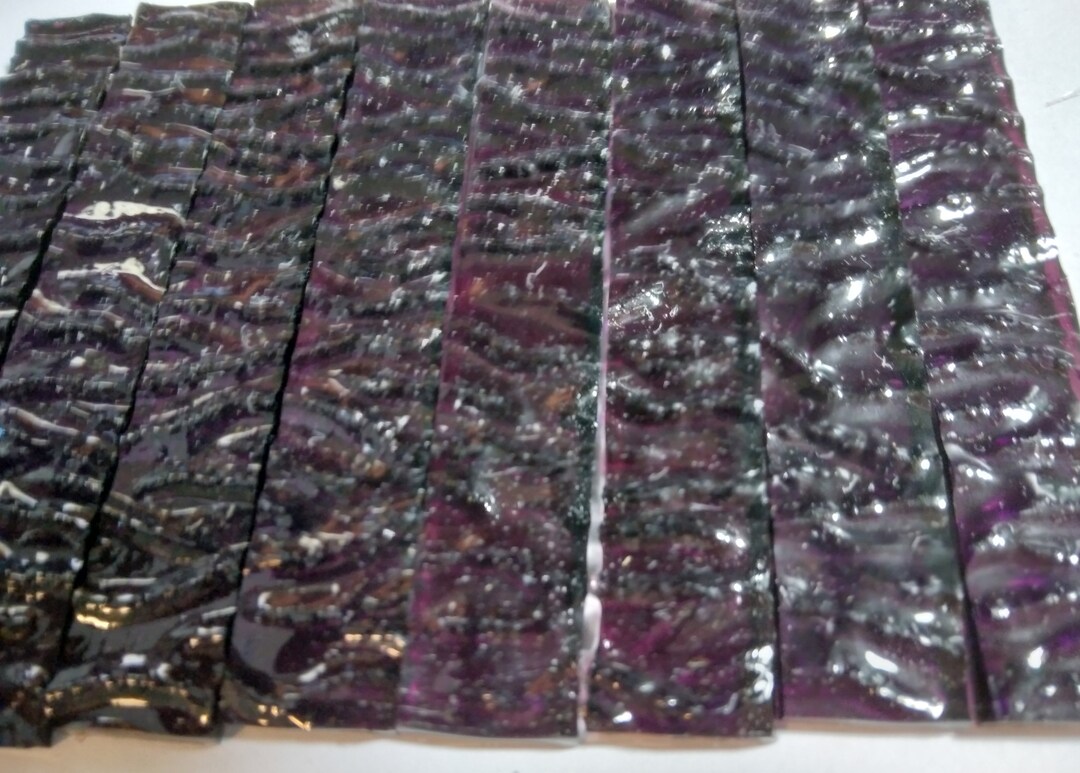 Purple/grape Ripple Stain Glass Strips, 3"x1/2"x3mm, 20-pieces - Etsy