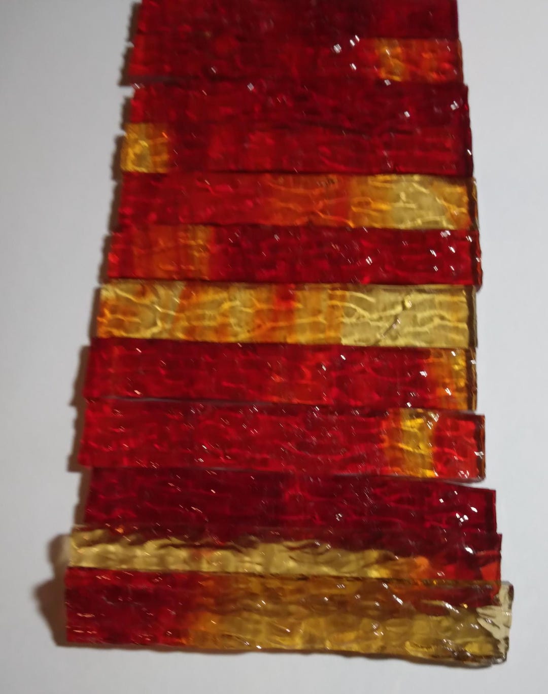 Red/yellow Light Ripple, Stained-glass Border Strips 3"x1/2"x3mm, 20 ...