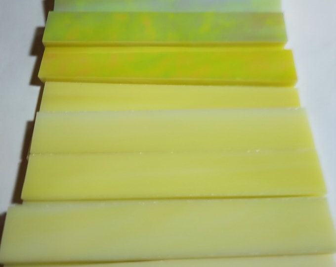 Yellow Wispy, Iridized One Side, Border Strips 3"x1/2"x2.5mm, 20-pieces ...