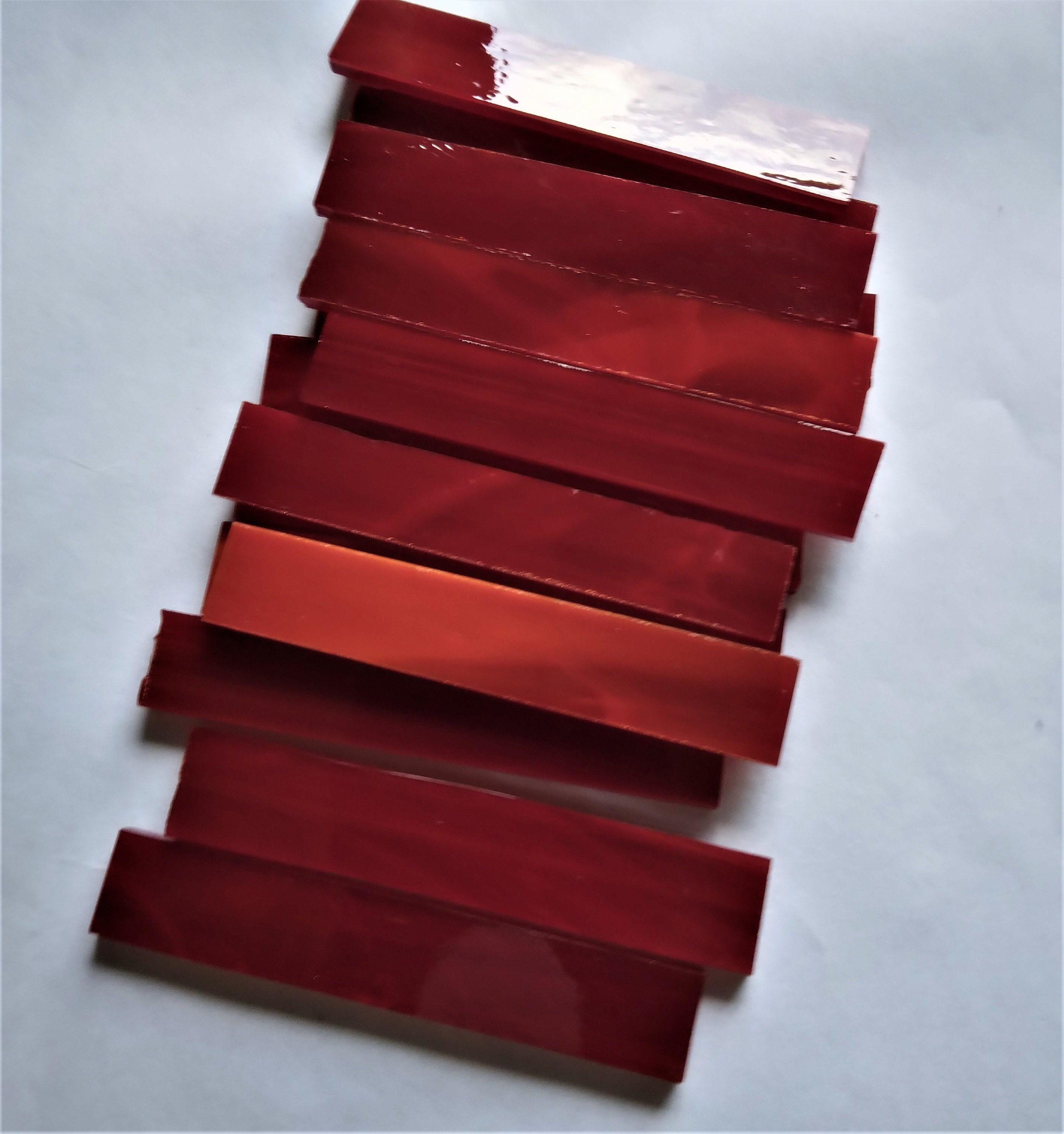 Red Wispy Stainedglass Border Strips 3x1/2x3mm, 20-pieces - Etsy