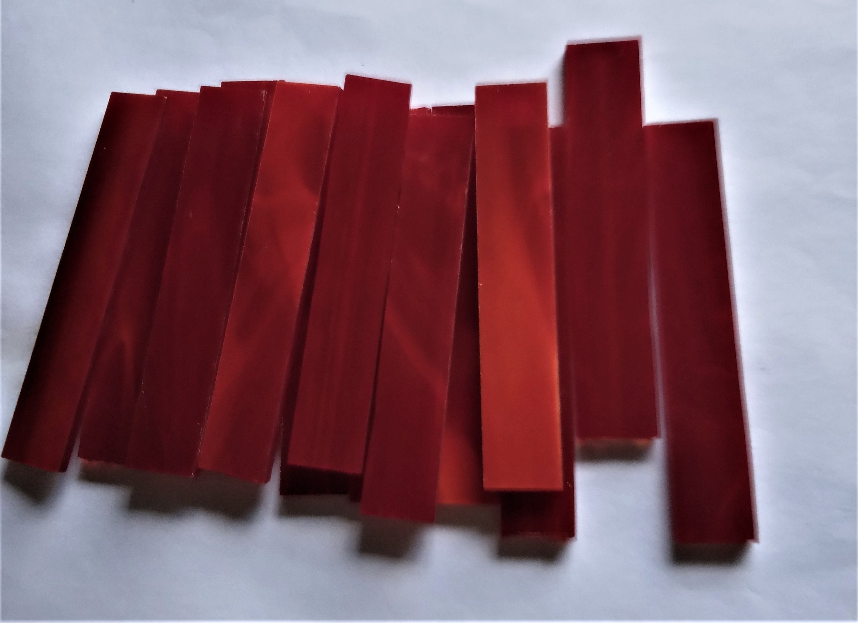 Red Wispy Stainedglass Border Strips 3x1/2x3mm, 20-pieces - Etsy