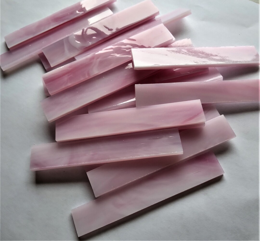 Pink Wispy Stained Glass Border Strips 3x1/2x3mm - Etsy