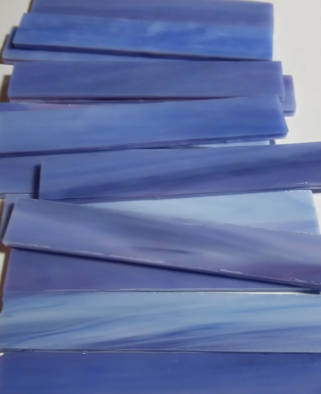 Purple/blue Wispy Stain Glass Border Strips, 3x1/2x3mm, 20-pieces - Etsy
