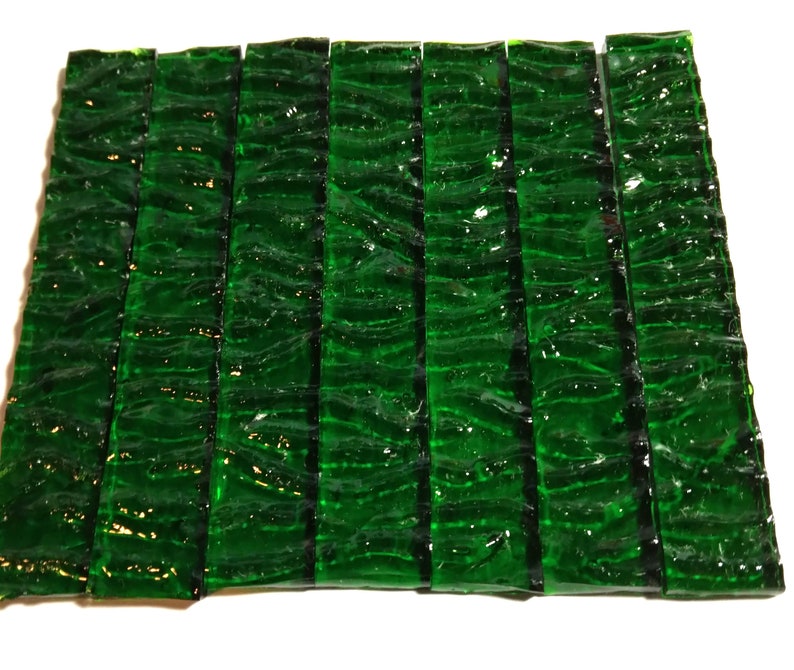 Green Wave, Ripple Stained Glass Strips 3x1/2x4mm, 20 Pieces - Etsy