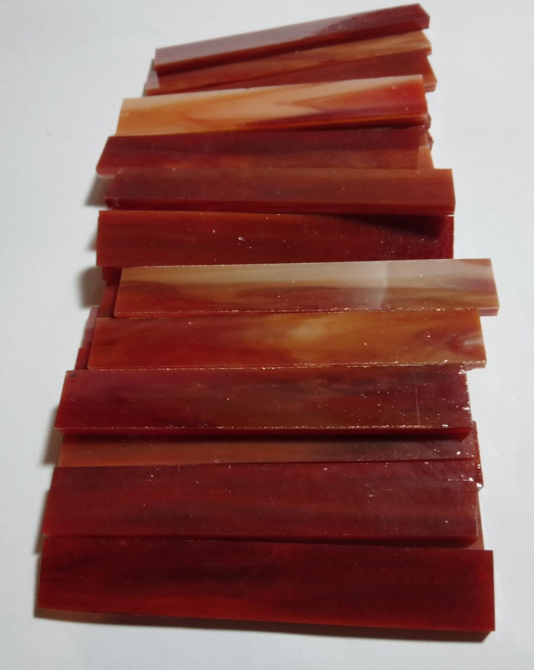 Red and White Wispy Border Strips, 3"x1/2"x3mm, 20-pieces - Etsy