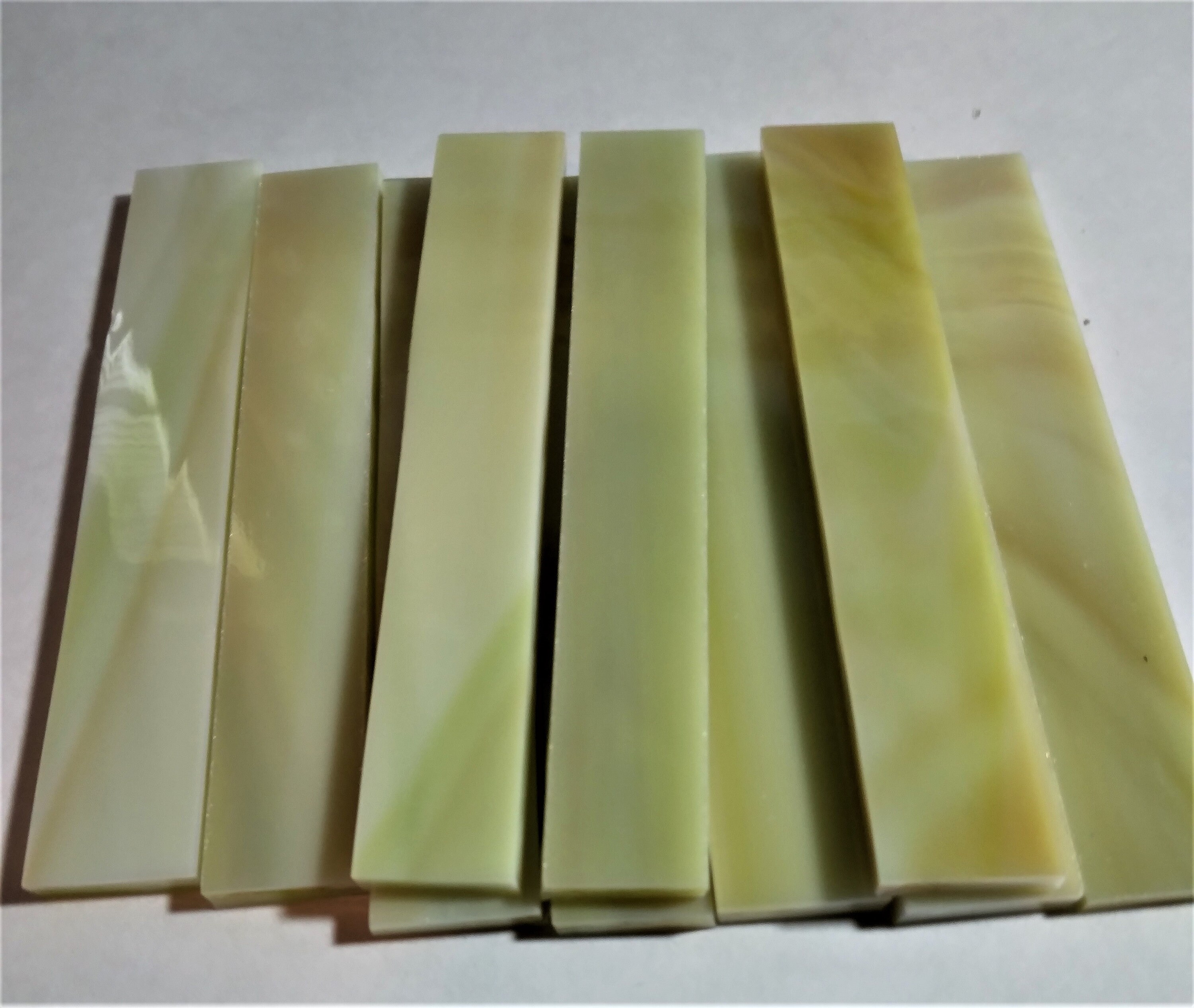 Yellow Wispy With Brown and Green Stain Glass Border Strips 3x1/2x3mm ...