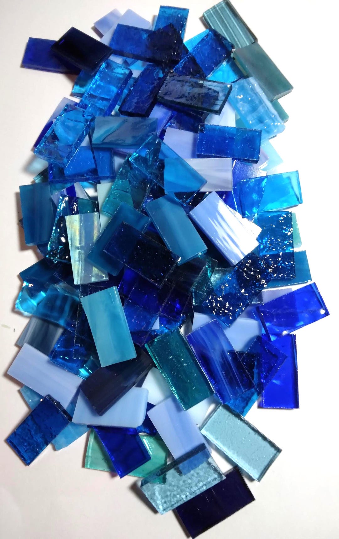 Bue Mixed Stain Glass Tiles 1"x1/2"x3mm, 100-pieces - Etsy