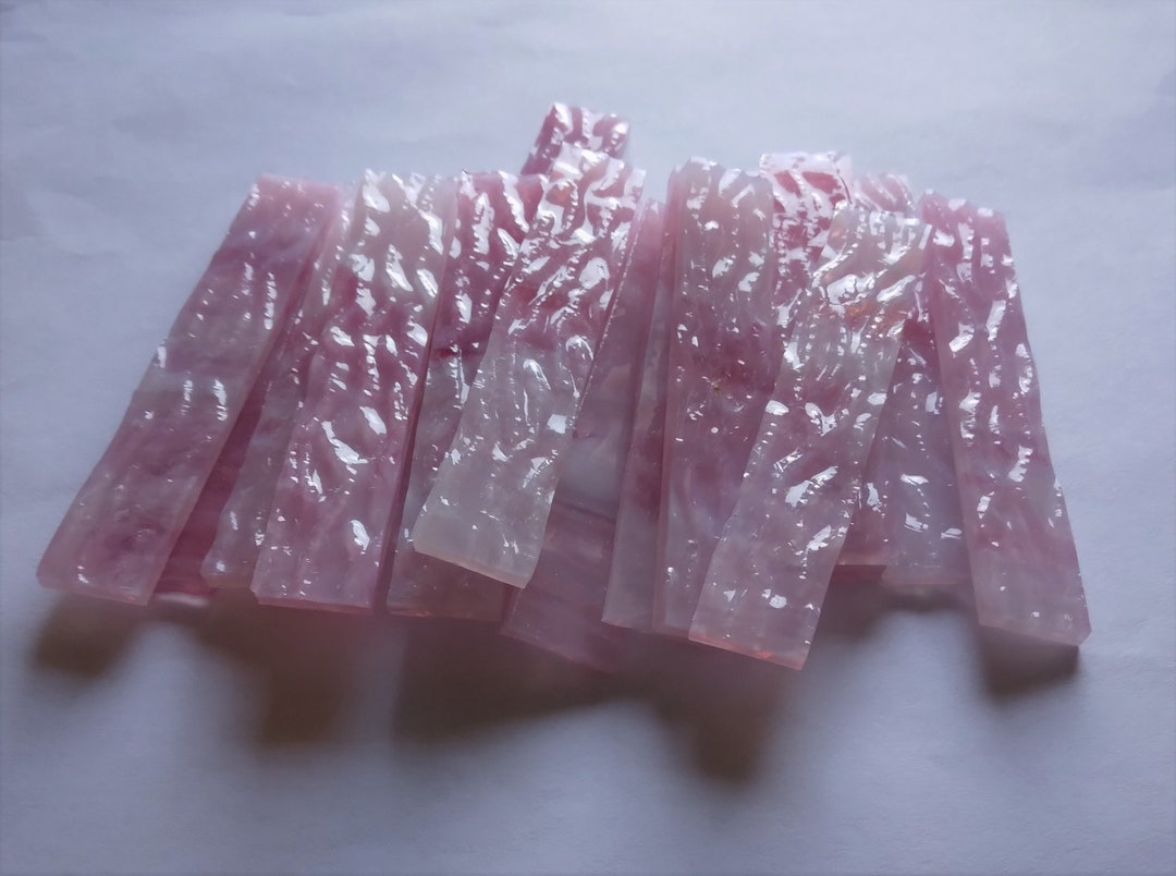 Pink Ripple Streaky Stained Glass Border Strips 3x1/2x3mm, 20-pieces - Etsy