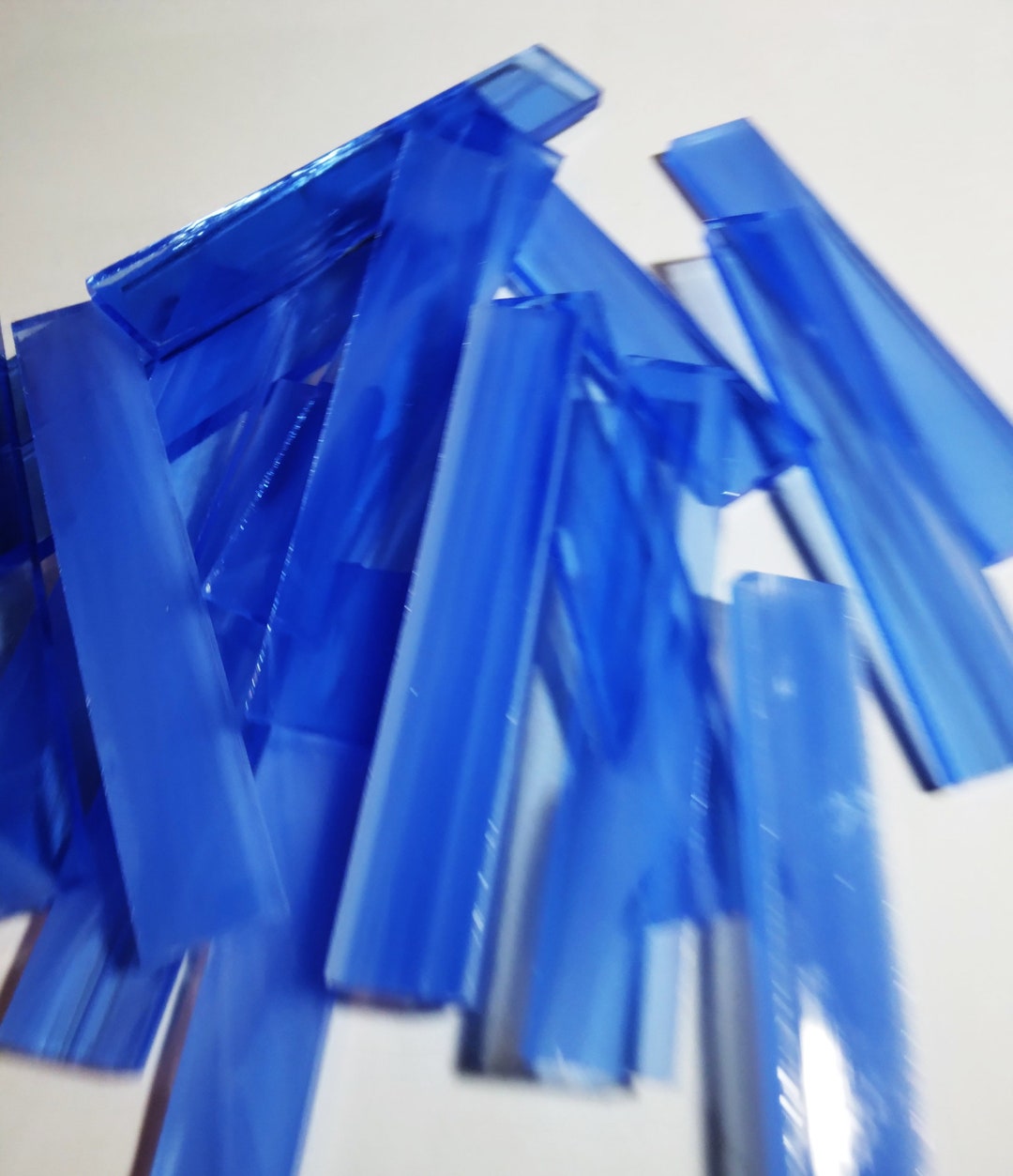 Blue Streaky, Stained Glass Strips 3"x1/2"x3mm, 20-pieces - Etsy