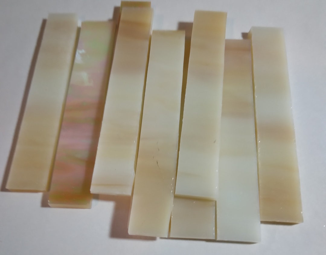 Tan Wispy Iridized One Side Stained Glass Border Strips 3"x1/2"x3mm, 20 ...