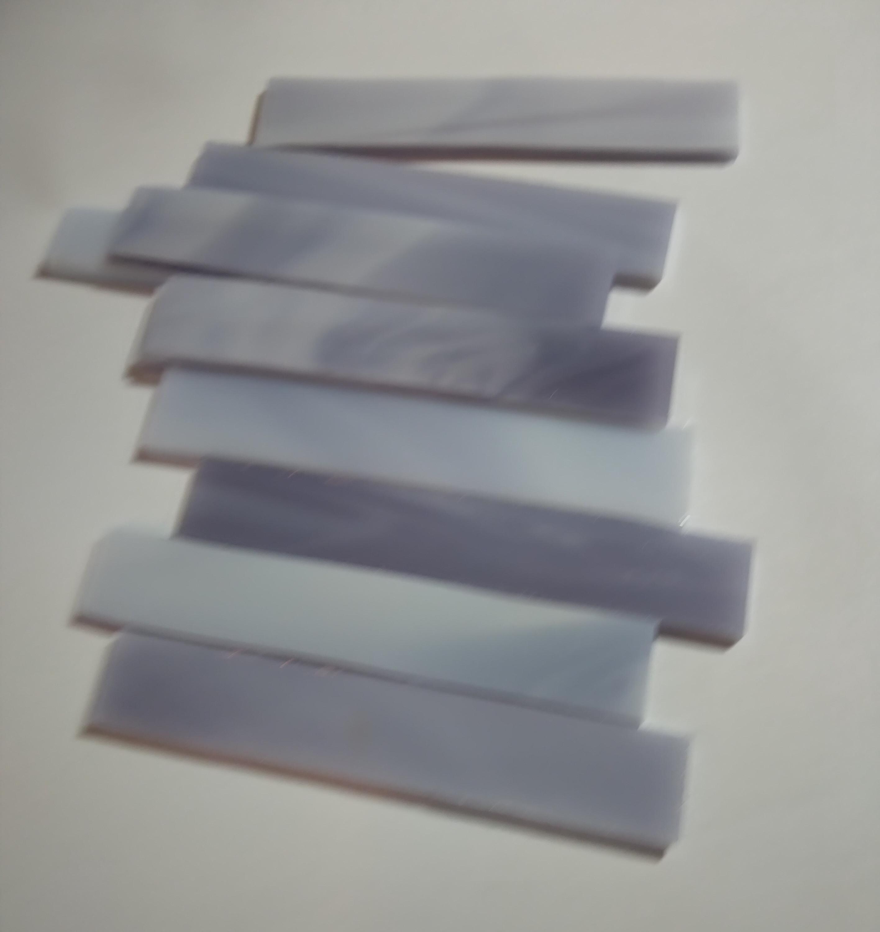 Medium and Light Violet Wispy Stain Glass Strips, 3x1/2x3mm, 20-pieces ...