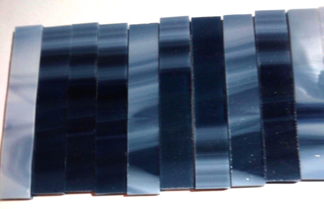 Stain Glass Border Strips Steel Blue Streaky, 3"x1/2"x3mm, 20-pieces - Etsy
