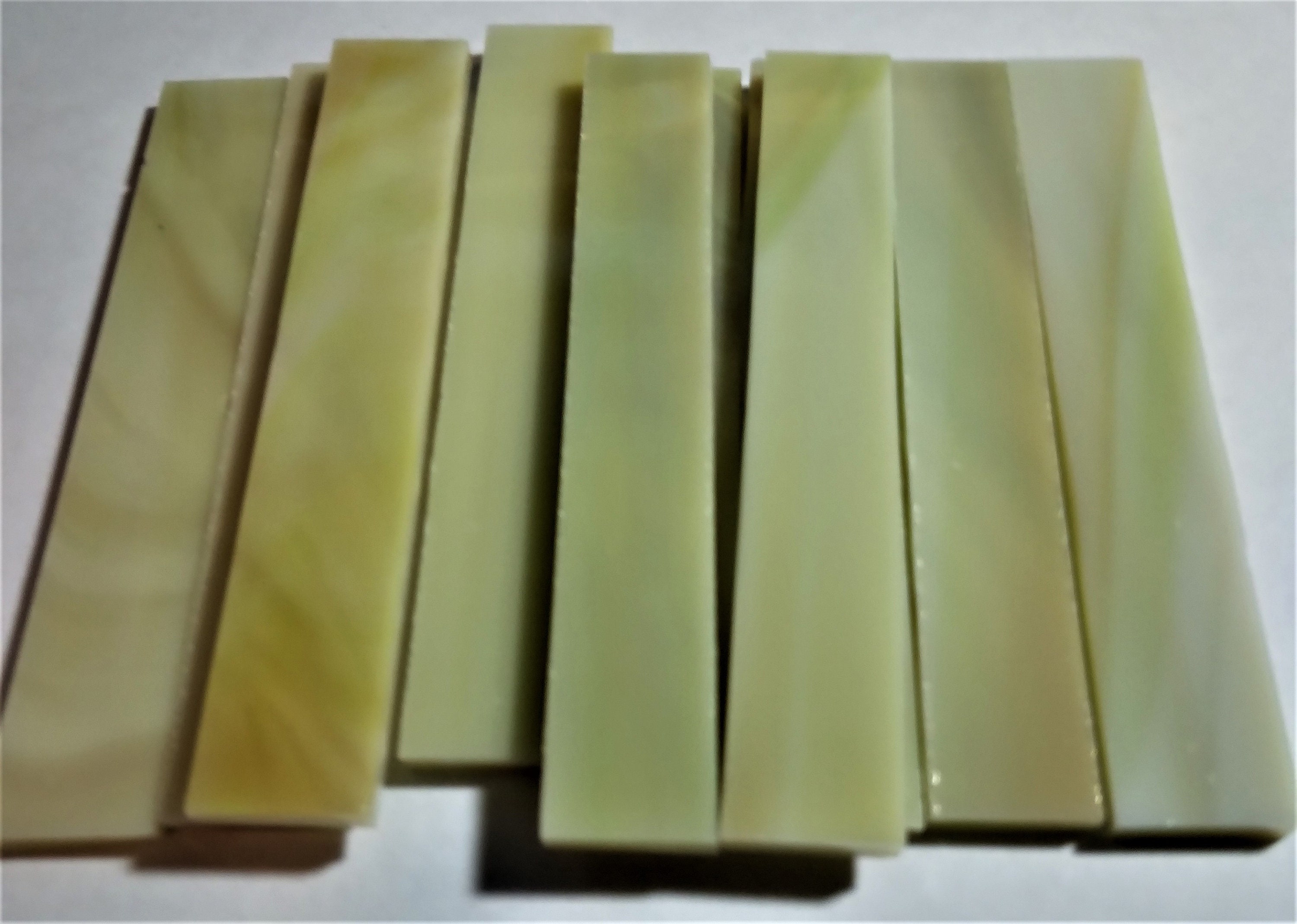 Yellow Wispy With Brown and Green Stain Glass Border Strips 3x1/2x3mm ...