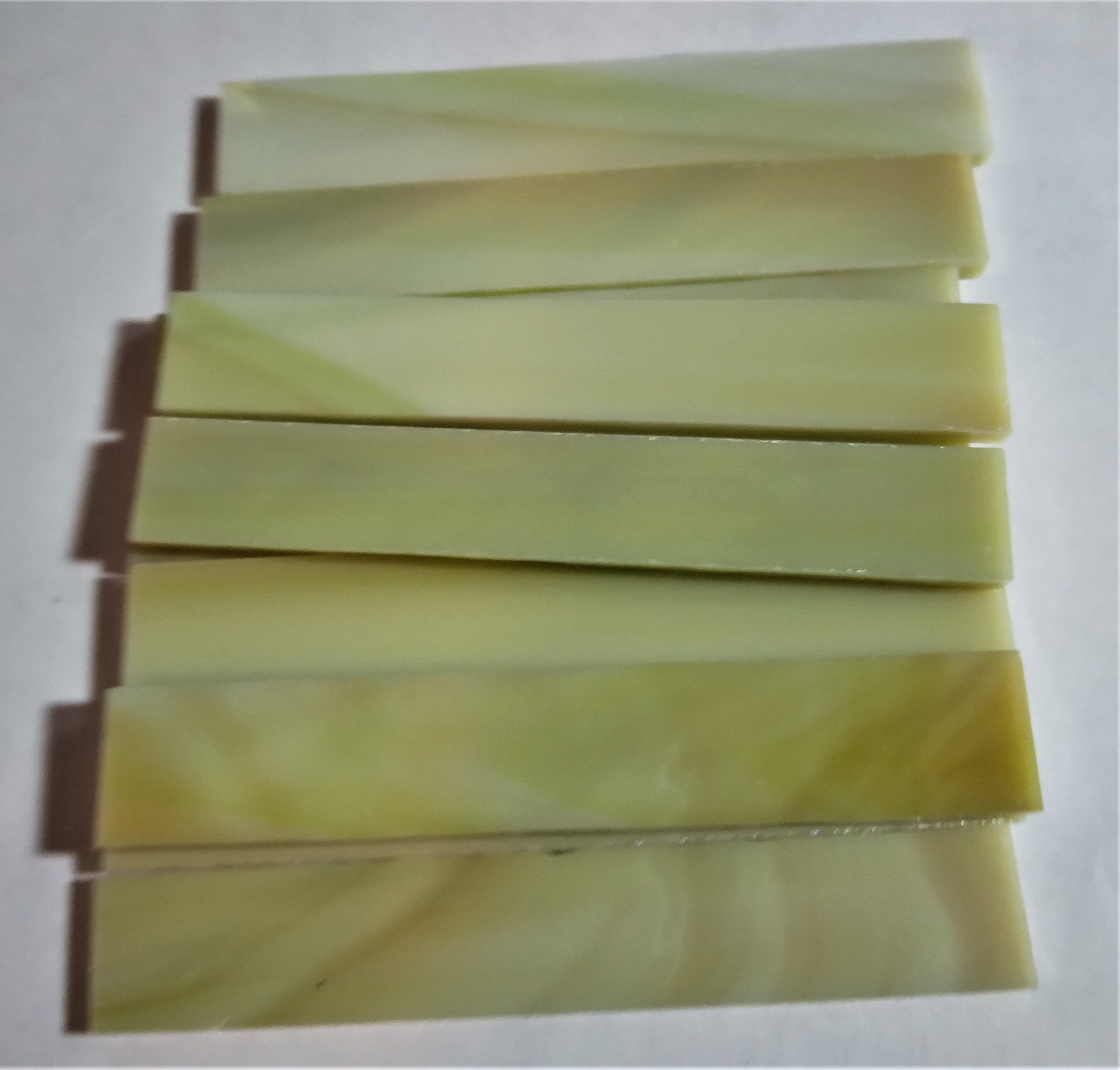 Yellow Wispy With Brown and Green Stain Glass Border Strips 3x1/2x3mm ...