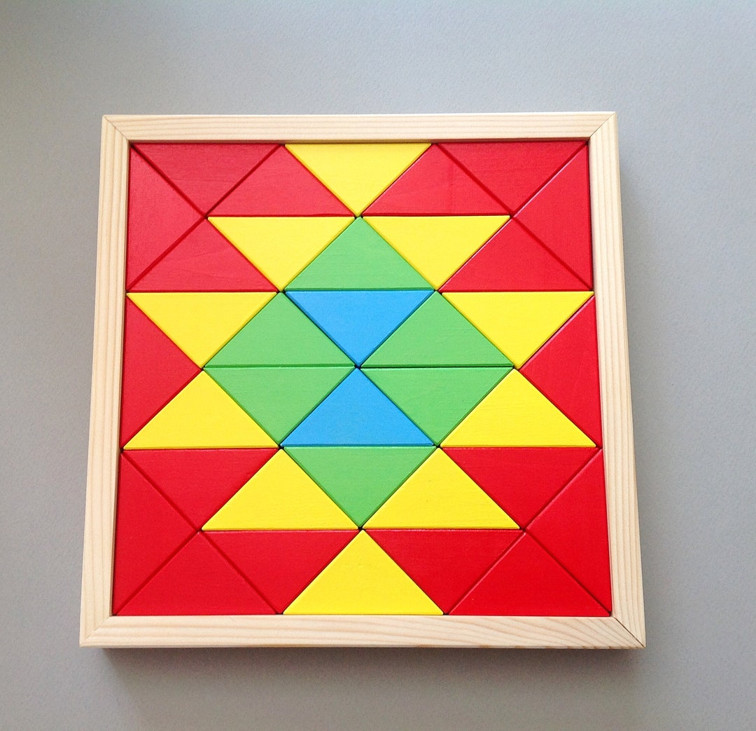 Educational Geometric Shape Puzzles Set of 36 Wooden Coloured - Etsy