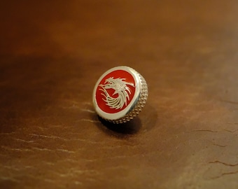 Silver Dragon Button - Etsy