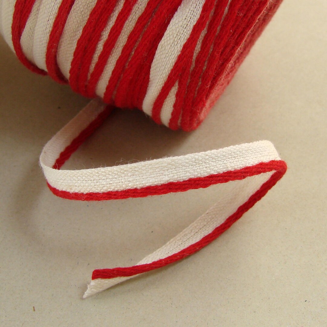6 Mm Red and White Cotton Piping Ribbon Sold in Multiples of 3 Meters ...