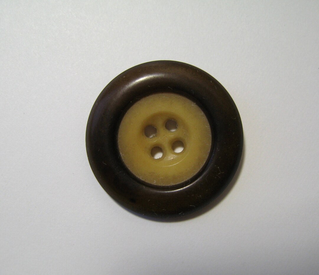 Grandes botones redondos vintage 28 mm marrón y amarillo - Etsy España