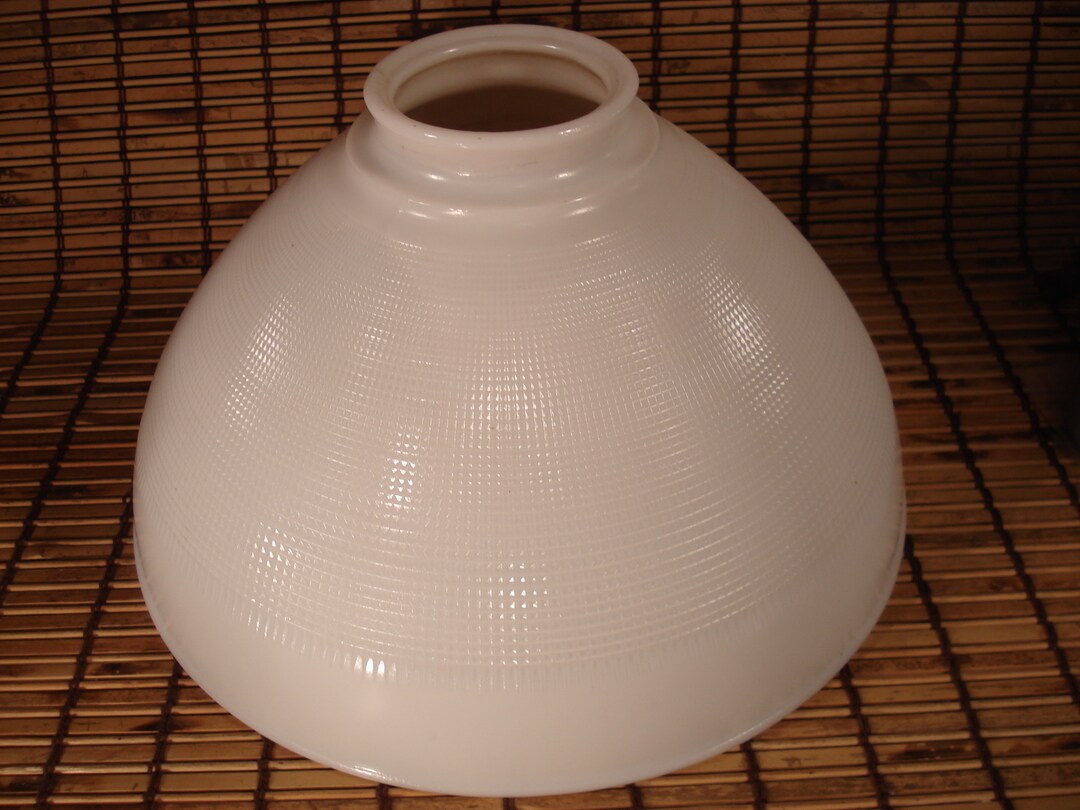 Milk Glass Reflector Shade Waffle Pattern Fits Mogul Base - Etsy