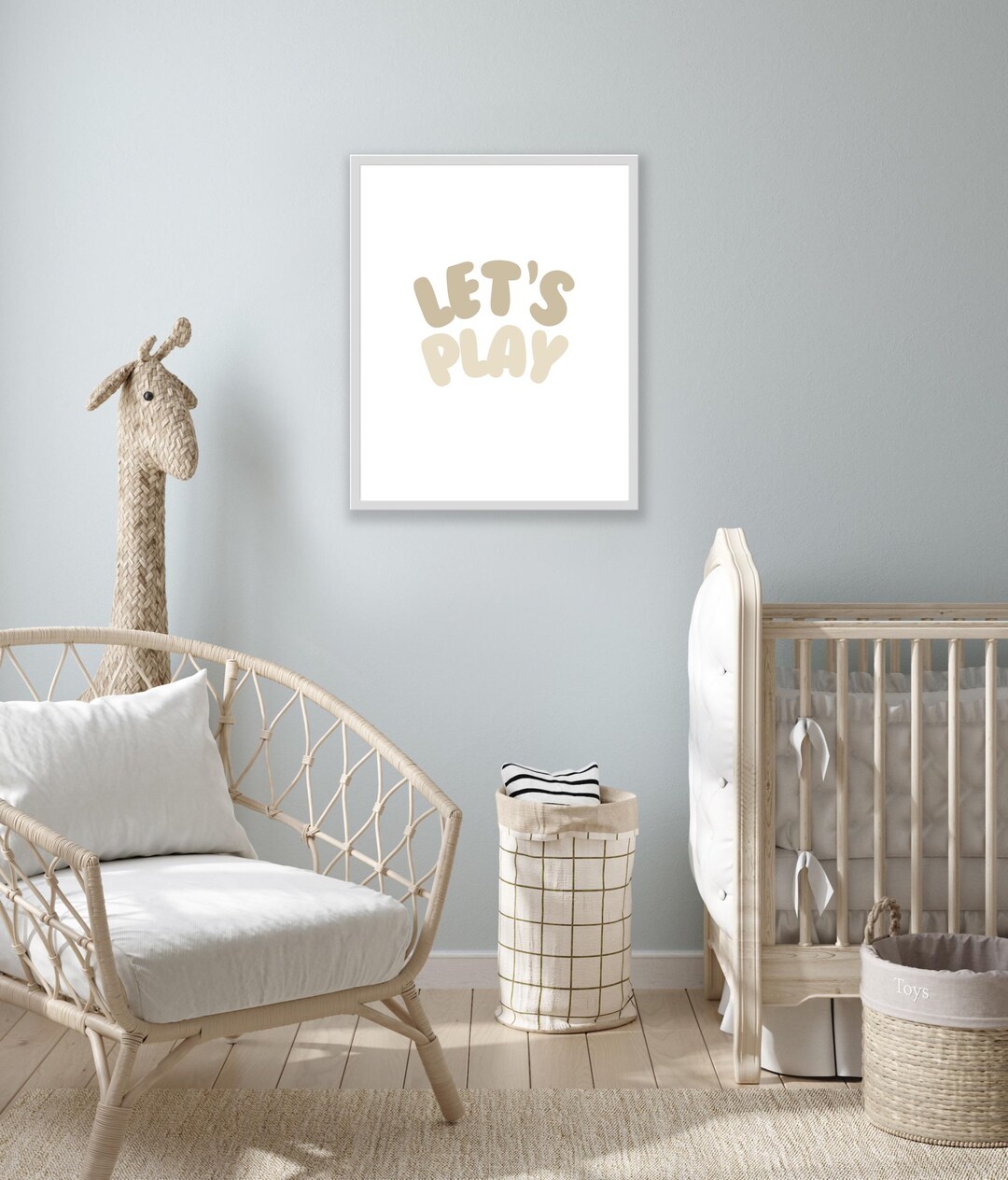Let's Play Sign, Play Room Sign, Kid's Room Art, Play Room Decor, Beige ...