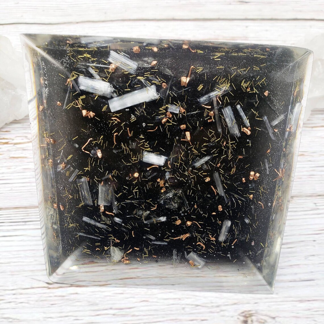 Orgone Pyramid EMF Protection Tigers Eye Shungite - Etsy