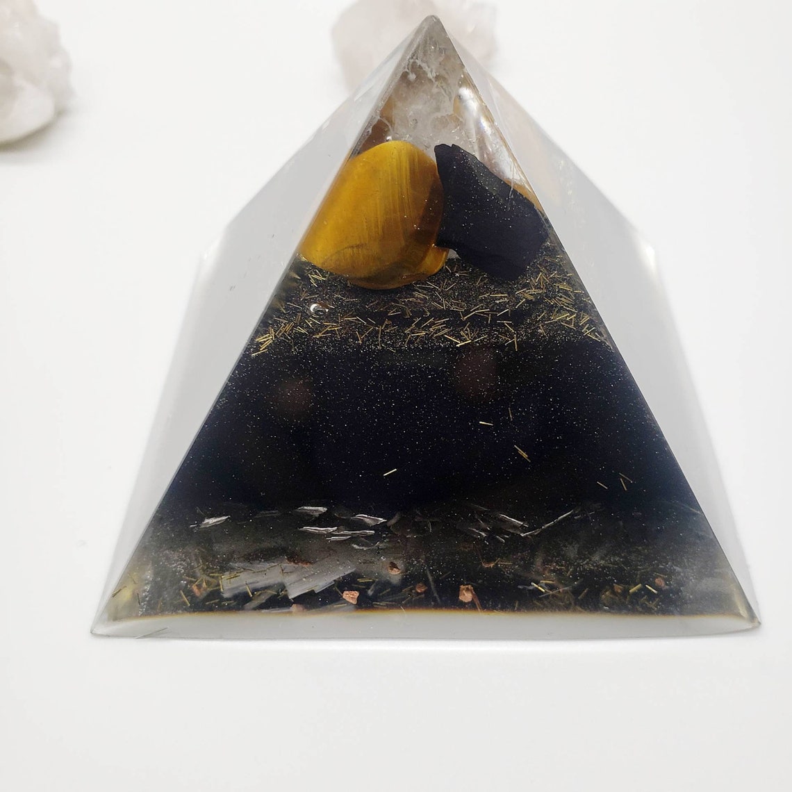 Orgone Pyramid EMF Protection Tigers Eye Shungite - Etsy