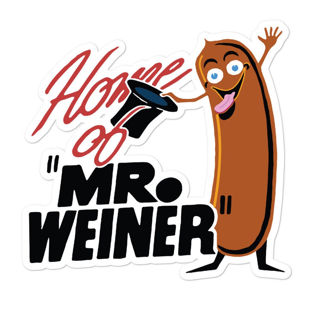 Funny Home of Mr. Weiner Hotdog Sticker - Etsy