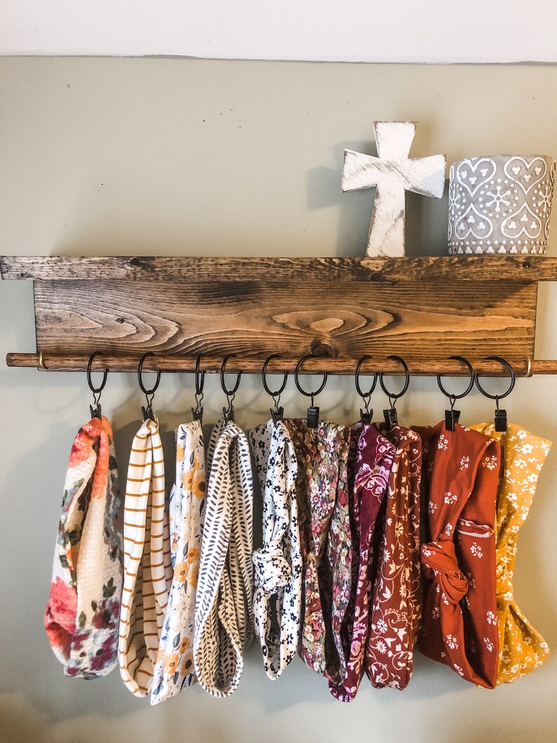 Headband Shelf Organizer Hanger With Lower Rod and Moveable - Etsy