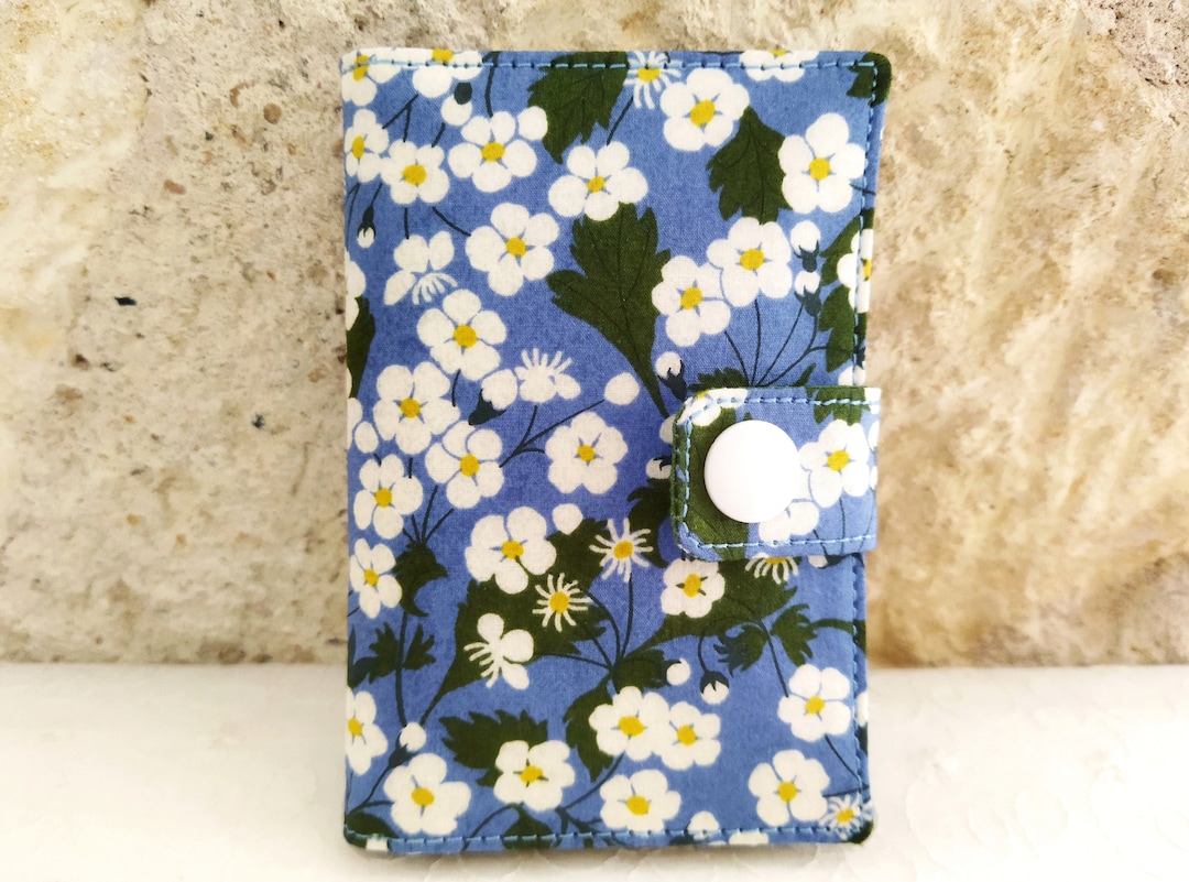 Liberty Card Holder Mitsi Blue and Green Fabric Card Holder Mini Wallet ...