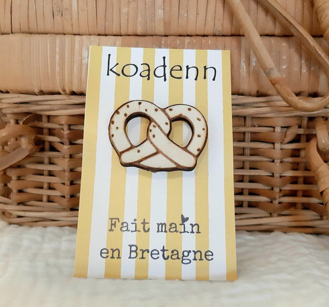Wooden Pretzel Pin, Clothing Accessory, Brooch for Women or Girls - Etsy
