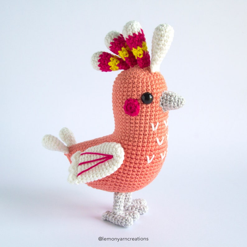Lemon Yarn Creations | PADRÃO DE CROCHÊ Coral, a Cacatua | Pássaro ...