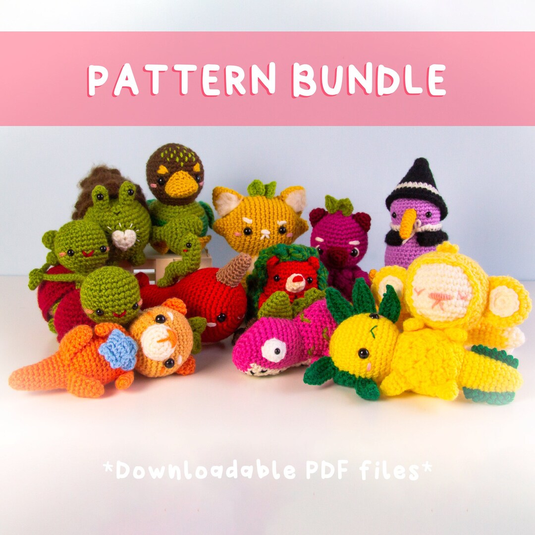 Lemon Yarn Creations | CROCHET PATTERN BUNDLE Fruity Animals ...