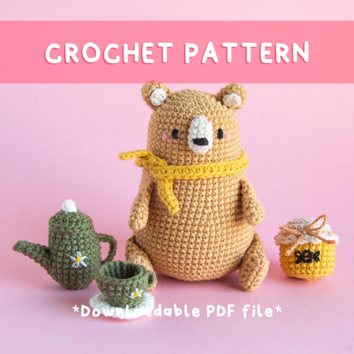 Lemon Yarn Creations | PADRÃO DE CROCHÊ Bernie, o Urso | Animal ...