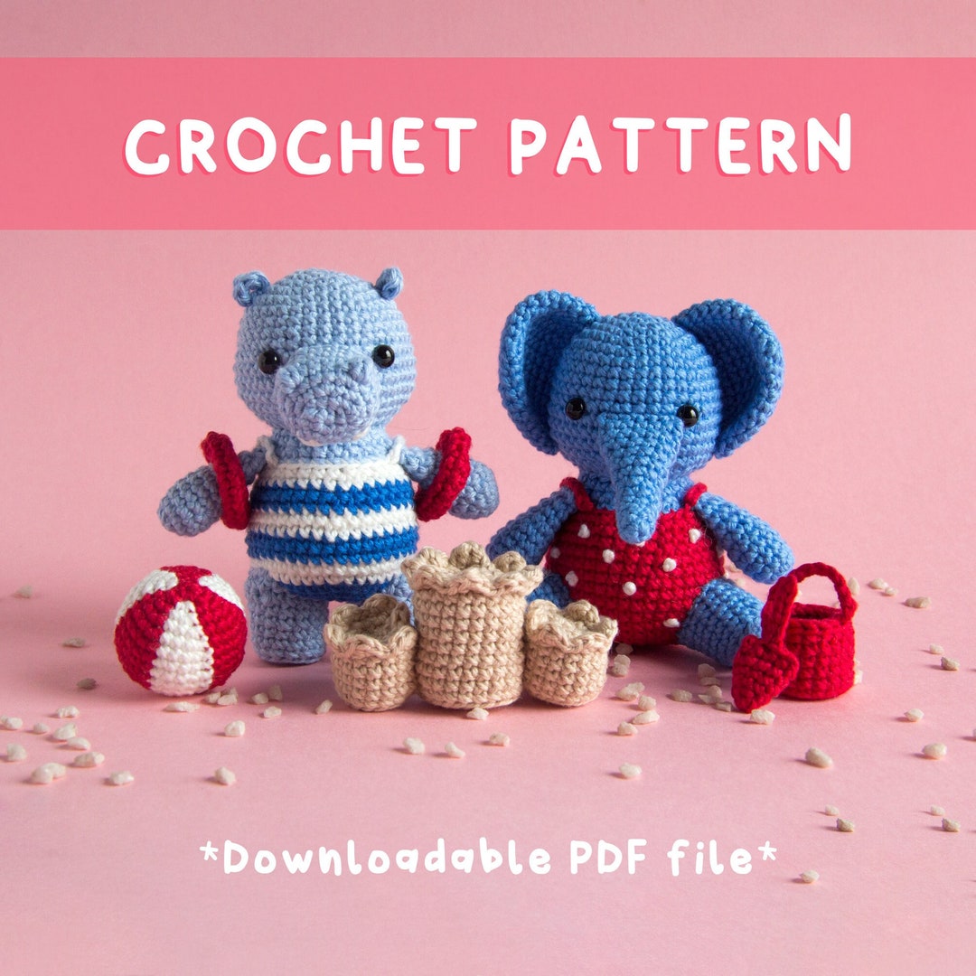 Lemon Yarn Creations | PADRÃO DE CROCHÊ Conjunto de Verão Elefante e ...