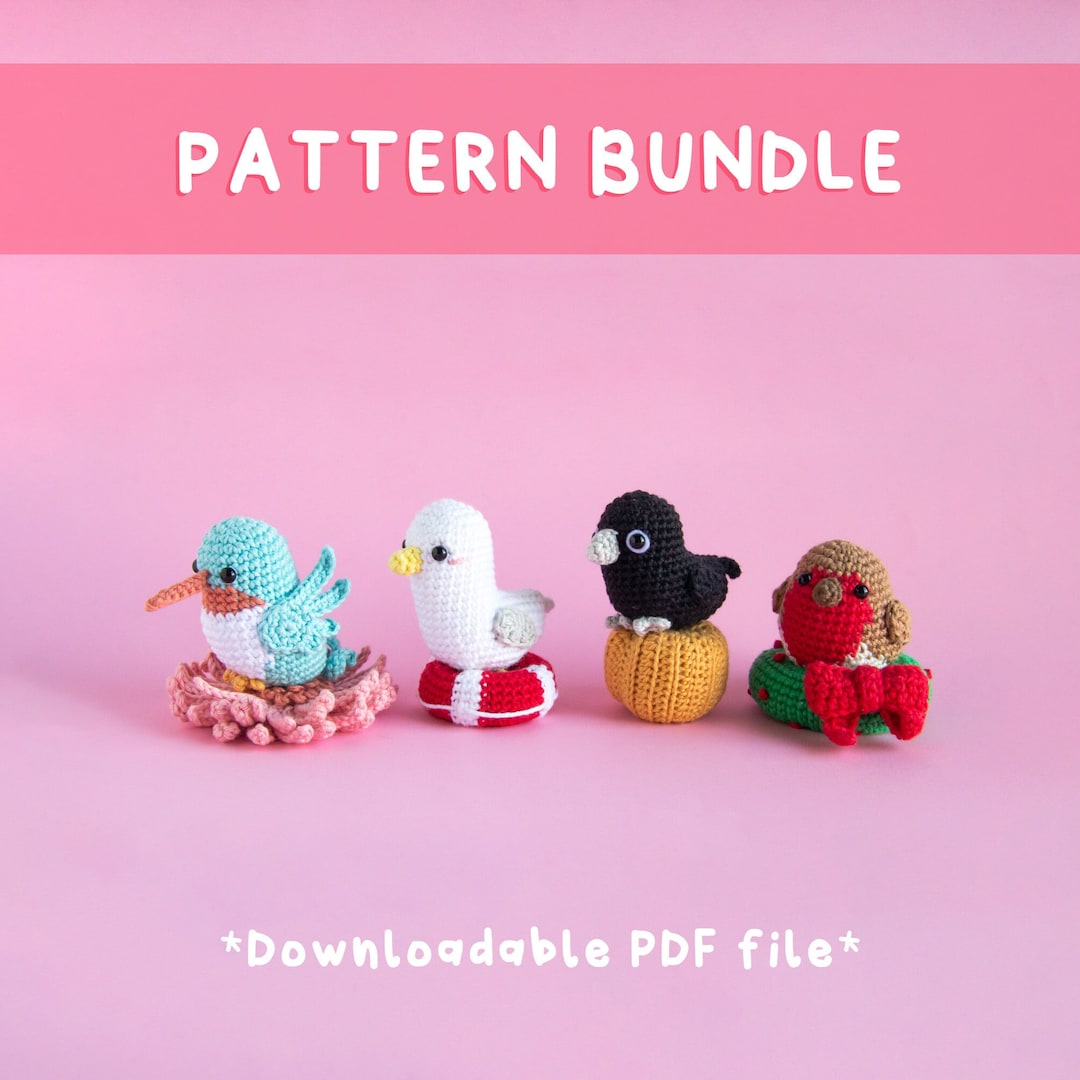 Lemon Yarn Creations CROCHET PATTERN BUNDLE Seasonal Birds Amigurumi ...
