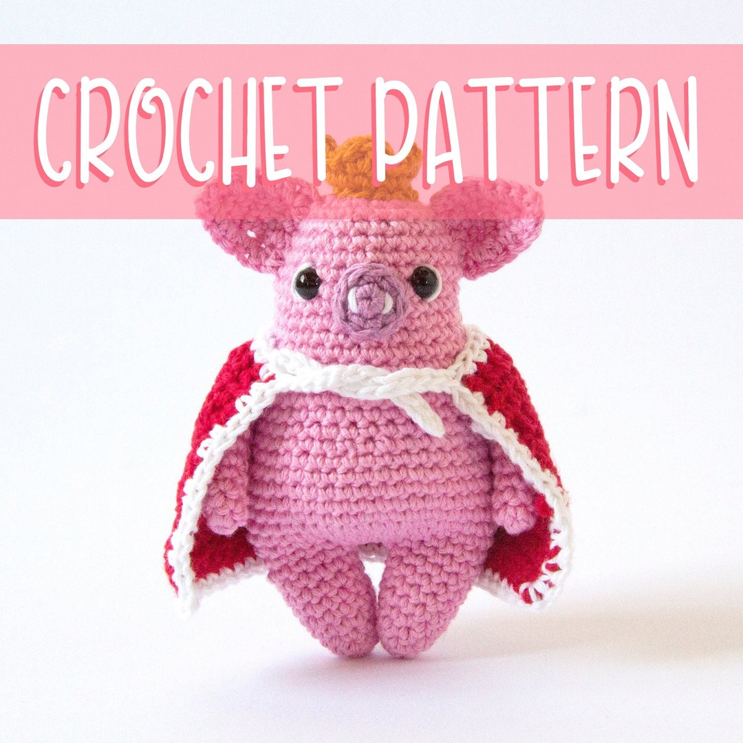 Lemon Yarn Creations CROCHET PATTERN King Piggy Amigurumi - Etsy