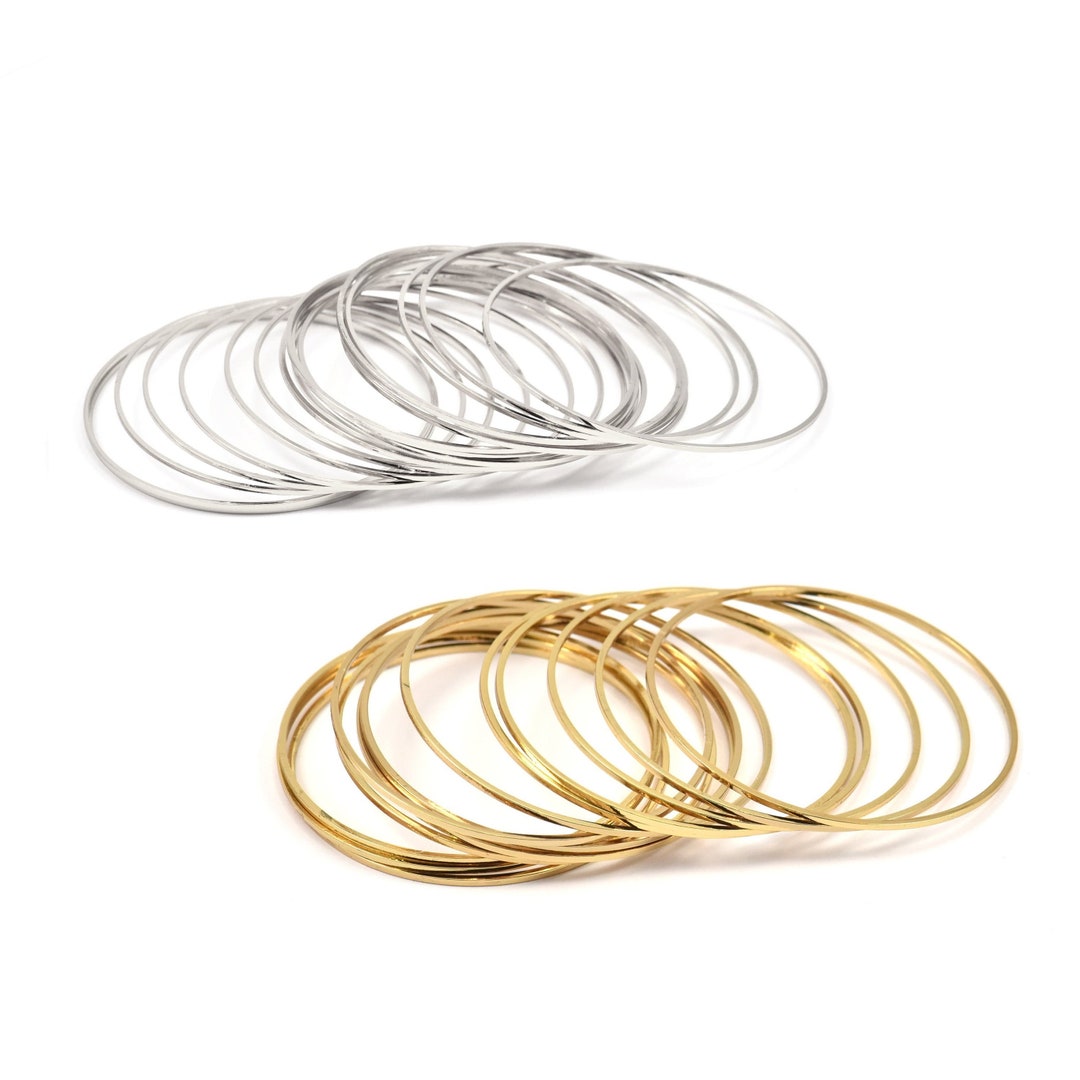 Large Round Rings, 40mm, Closed Circles in Silver-plated, Gold-plated ...