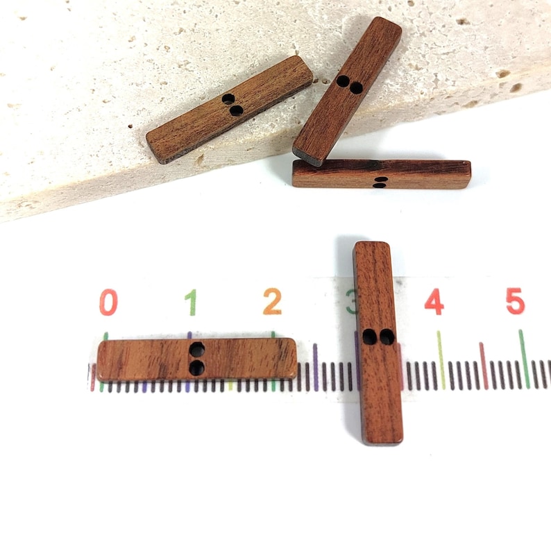 Rectangular Bar Connectors in Walnut Wood, 24x4.5mm, Natural Unstained ...