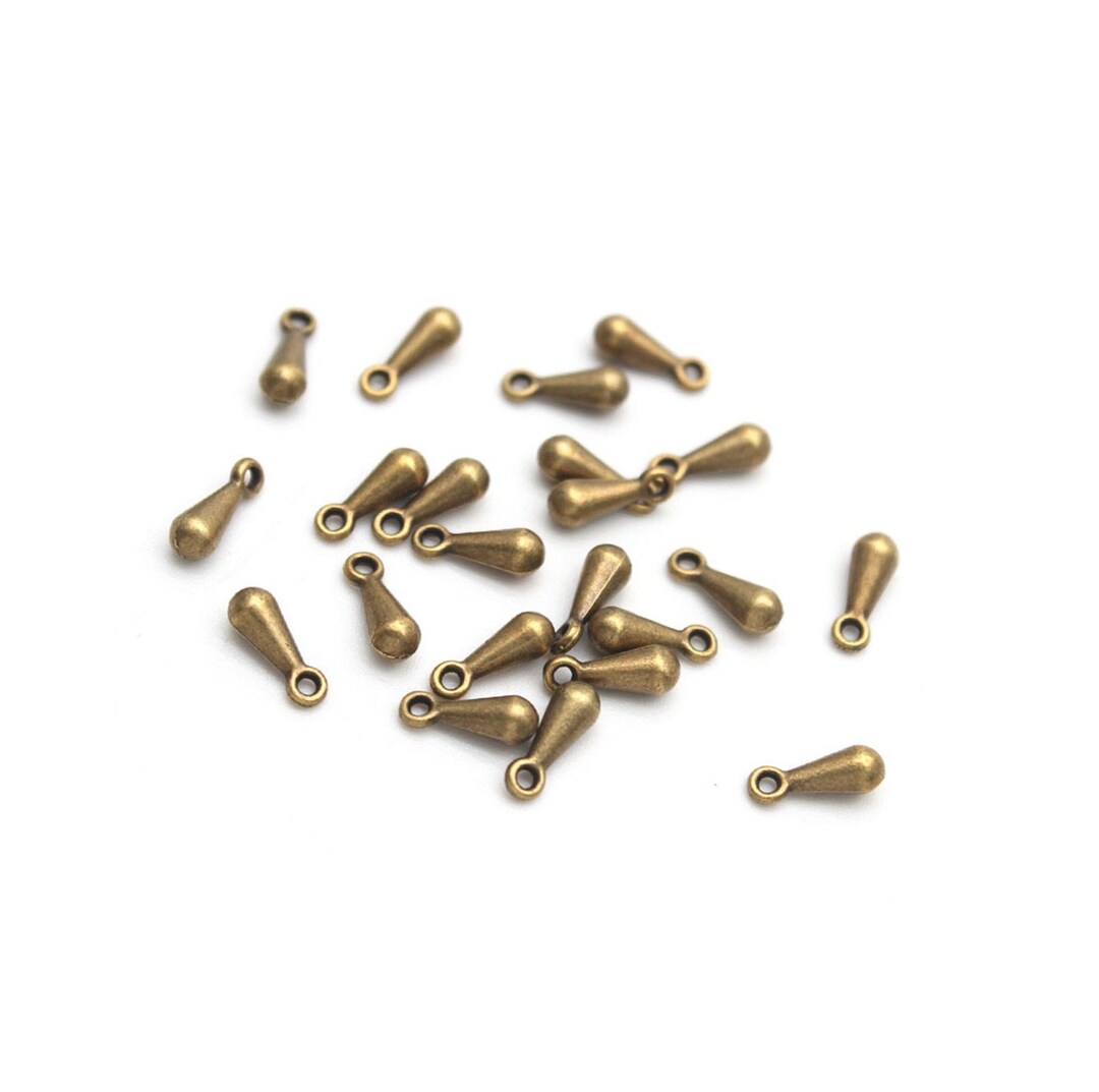 X50 Mini Bronze Metal Drops 7x3mm - Etsy