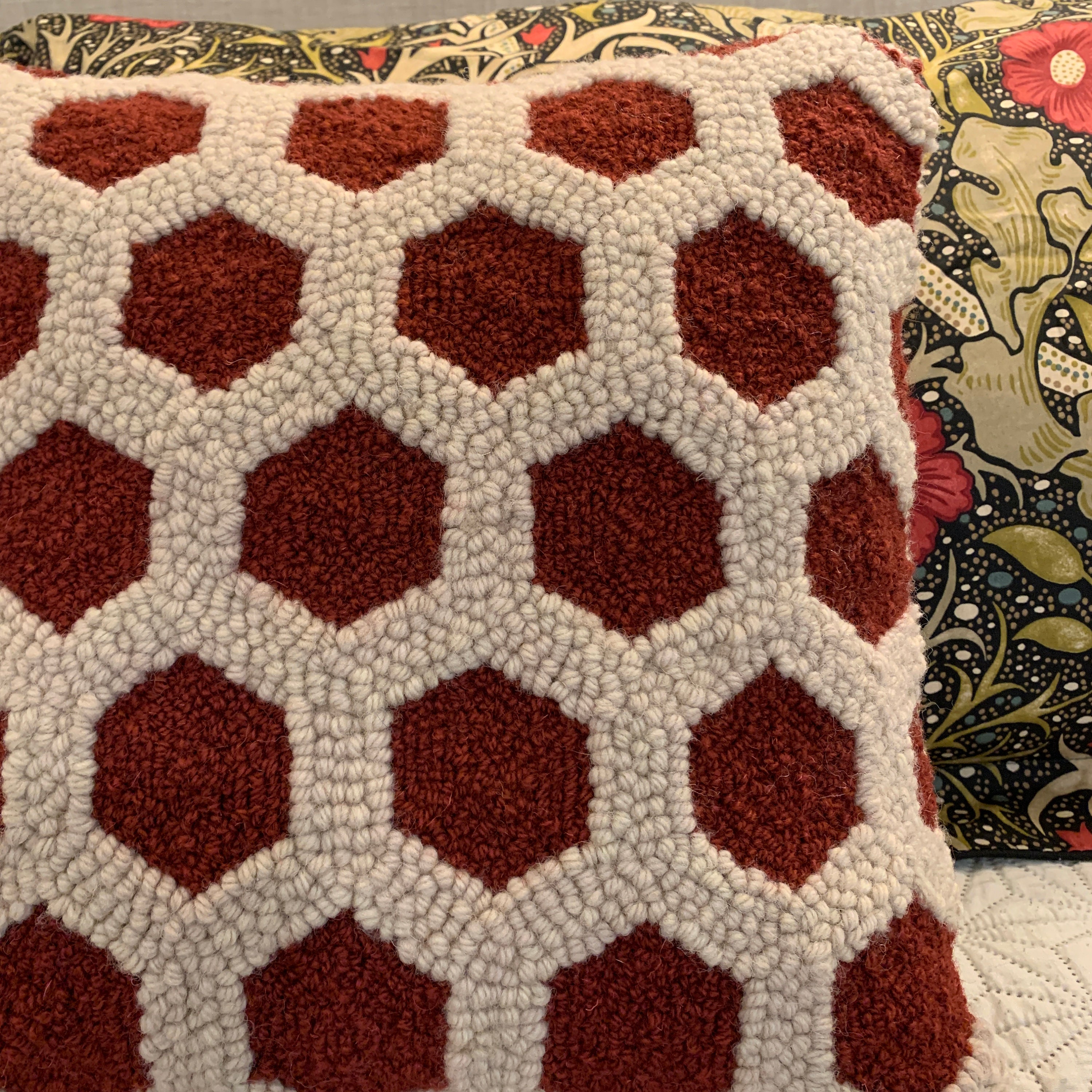 Hexagon Patterned Monk's Cloth 24x23 Inch Piece for Rug - Etsy