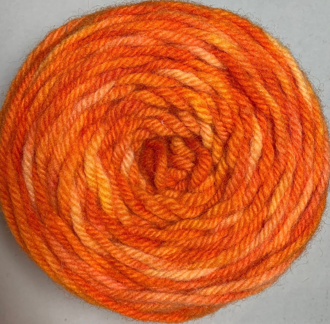Bright Orange Variegated Hand Dyed Rug Yarn 205STW for Use - Etsy