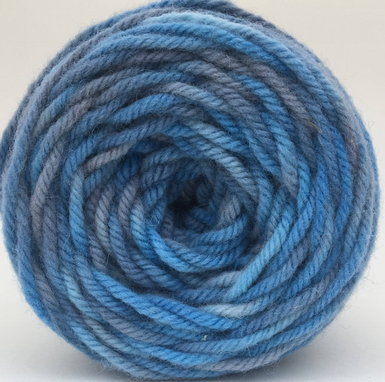 Hand Dyed Blue Gray Rug Wool Yarn 2503STW for Use With the - Etsy