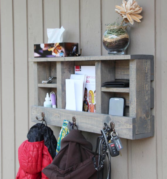 Rustic Coat Rack Entry Foyer Magazine Entryway Key Holder for - Etsy