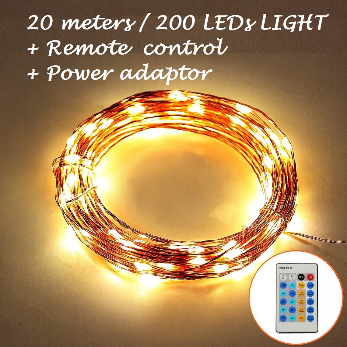 65 Feet/20m 200leds Copper String Wire, Wedding Decorations Copper ...