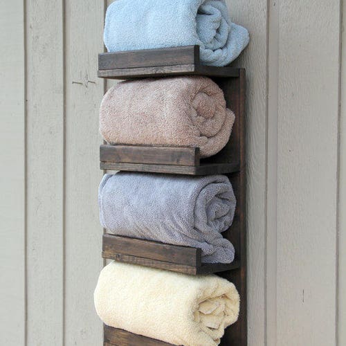 Bathroom Towel Rack 4 Tier Bath Storage Everyday Towel Rack - Etsy