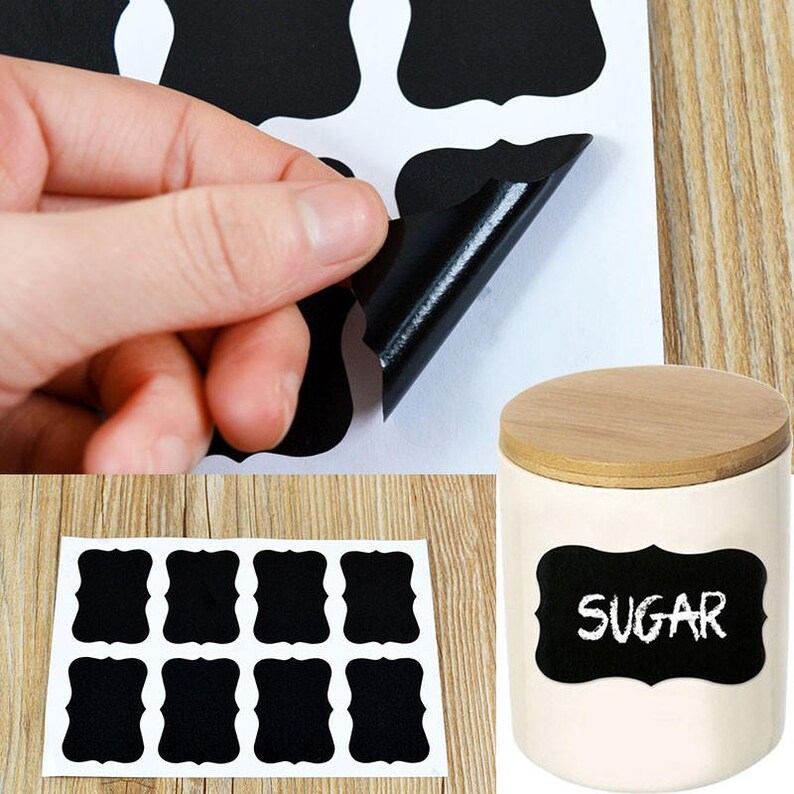 56 Small Elegant Chalkboard Label, Blackboard Craft Kitchen, Jar ...