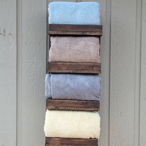 Bathroom Towel Rack, 4 Tier Bath Storage, Everyday Towel Rack, Floating ...