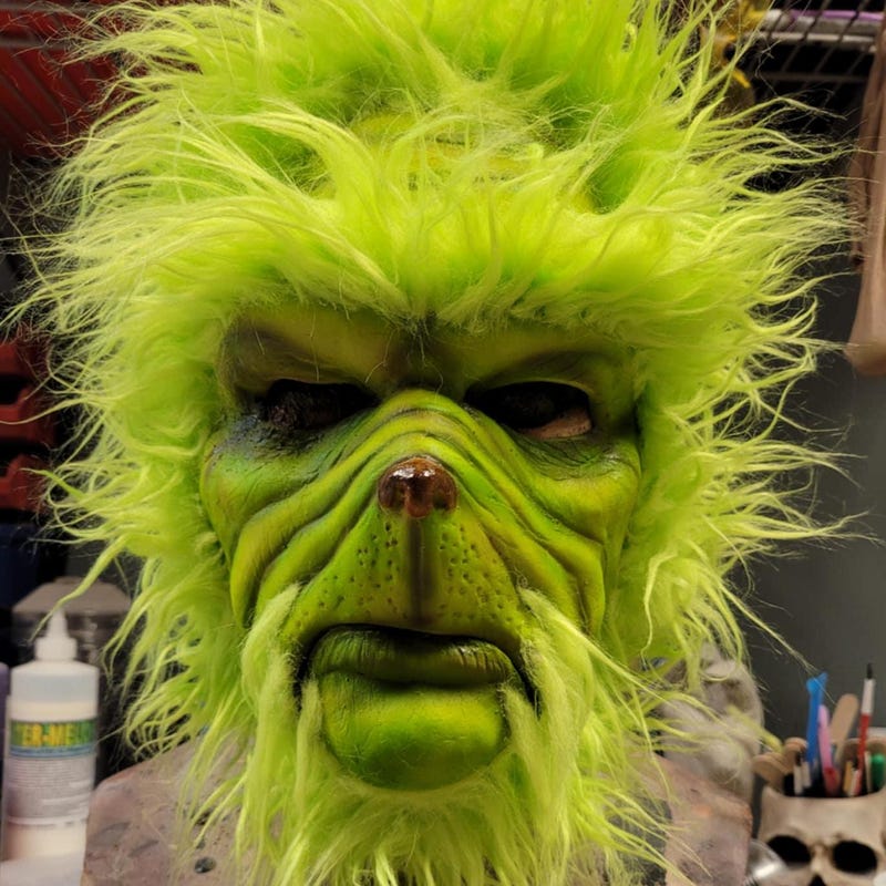 The Grinch Realistic Mask Costume - Etsy