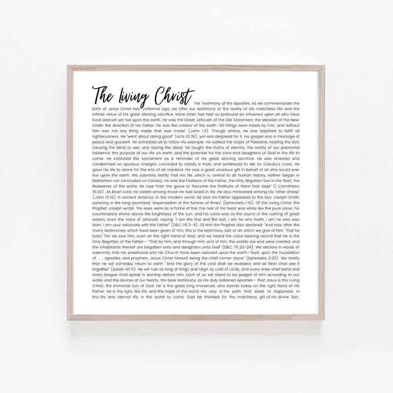 Restoration Proclamation, the Family Proclamation to the World, the ...