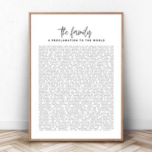 Restoration Proclamation, the Family Proclamation to the World, the ...